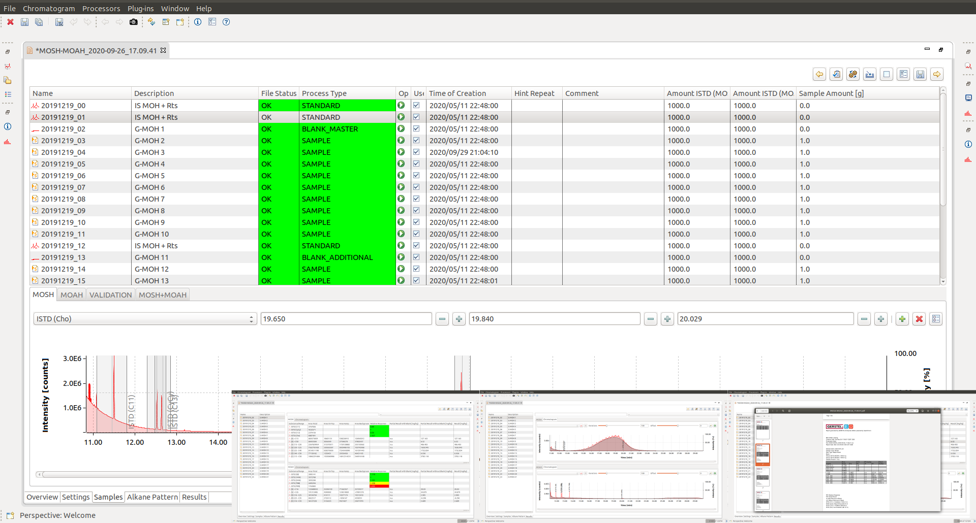 MOSH/MOAH Data Analysis Software