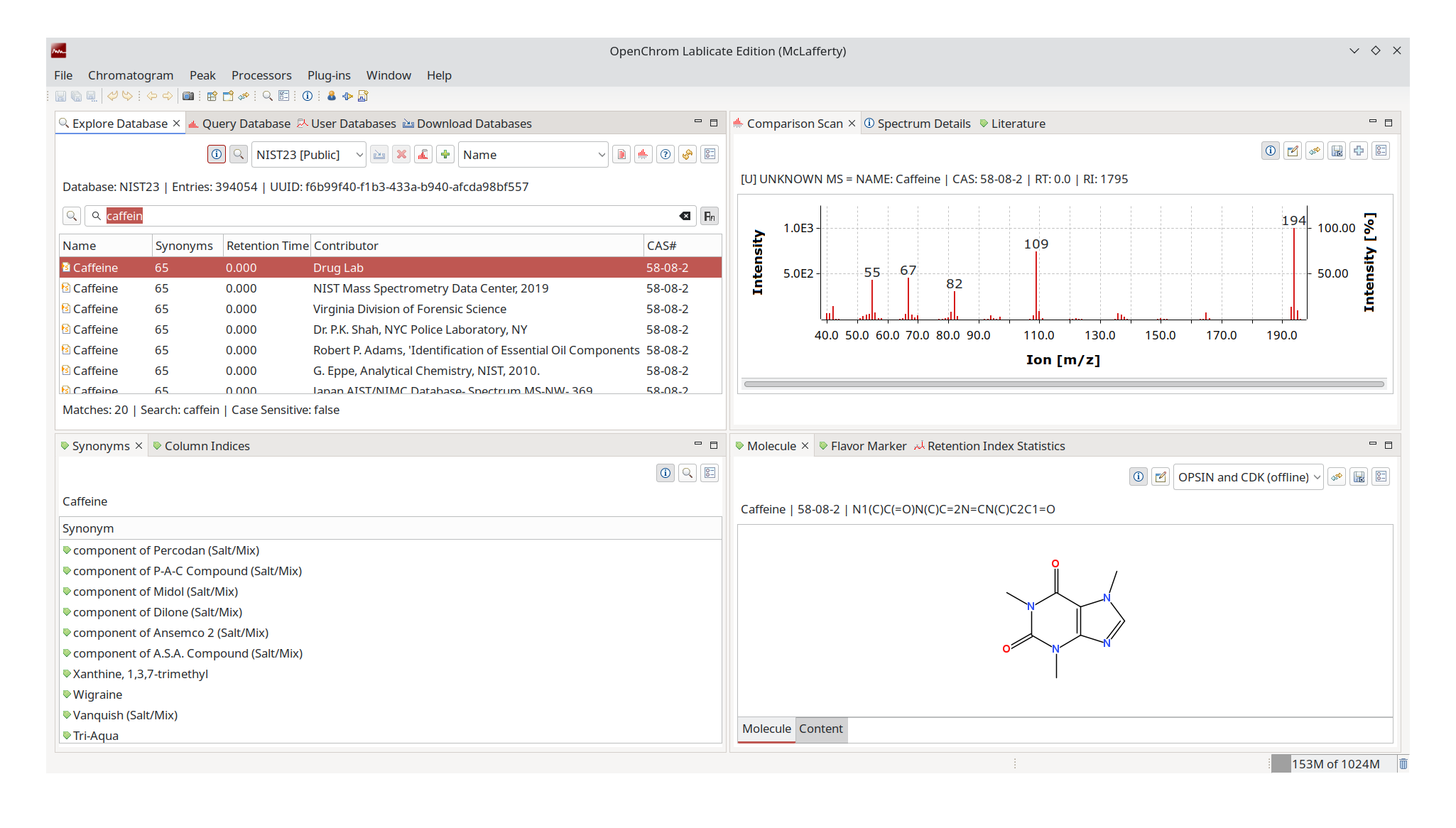 OpenChrom NIST Mass Spectral Libraries integration