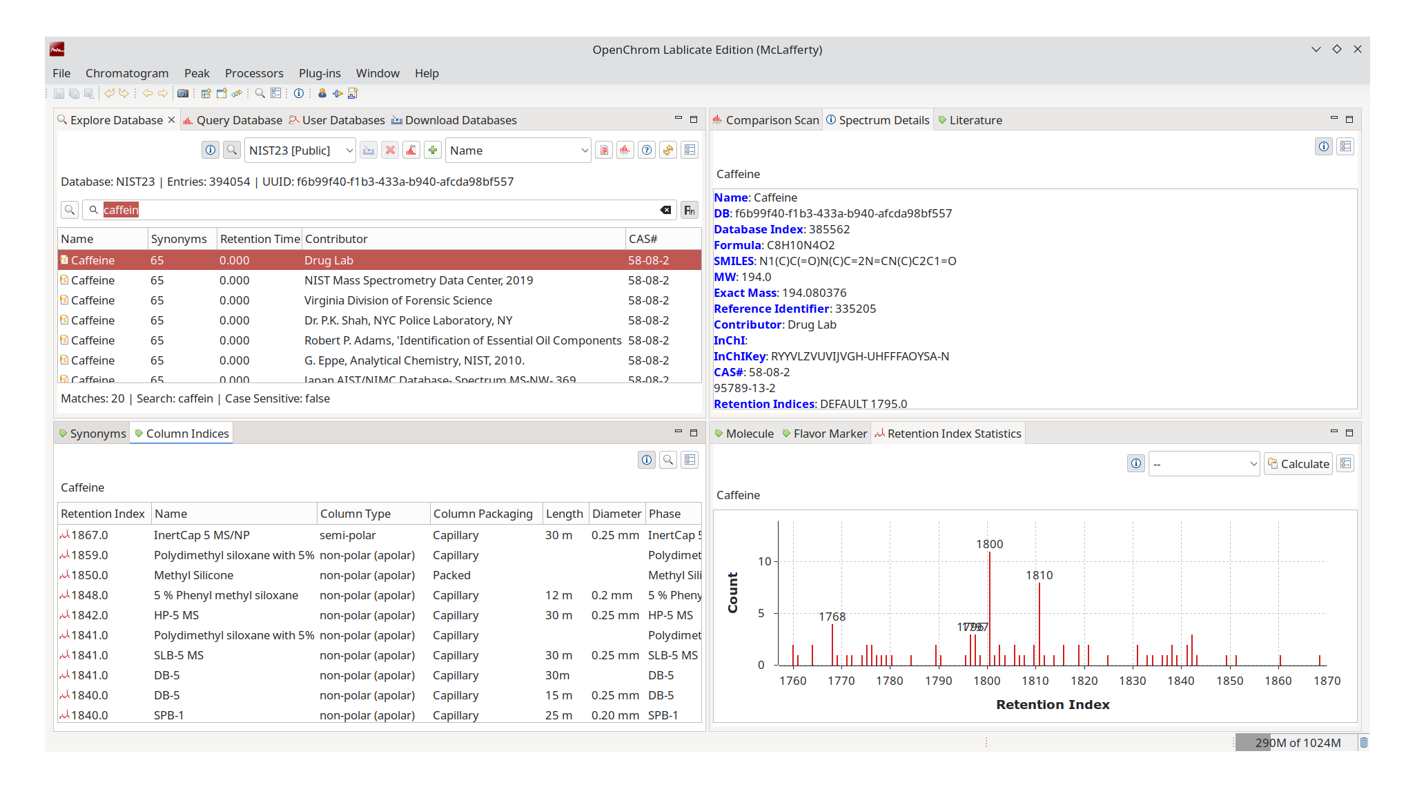 OpenChrom NIST Mass Spectral Libraries integration