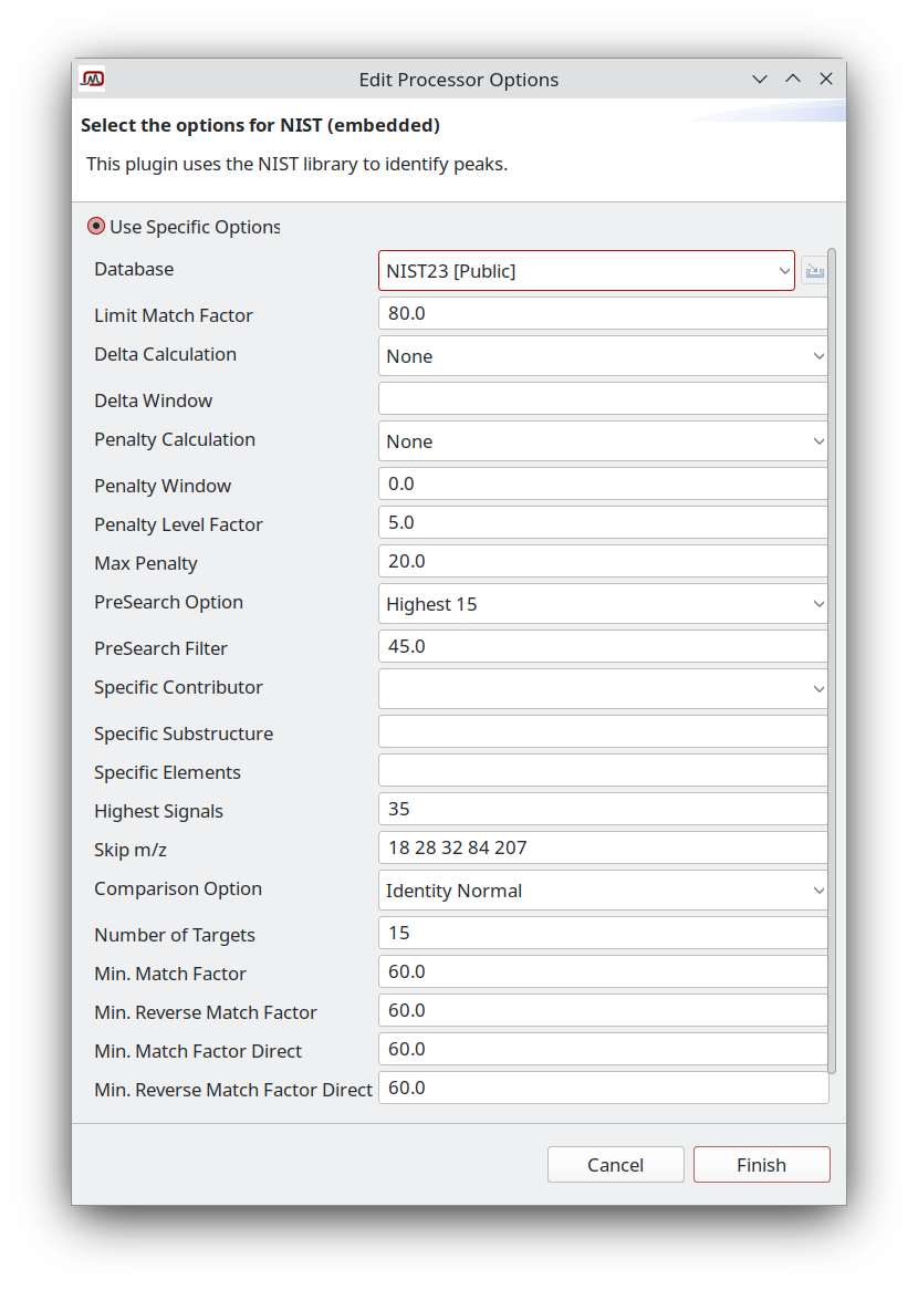 OpenChrom NIST Mass Spectral Libraries integration